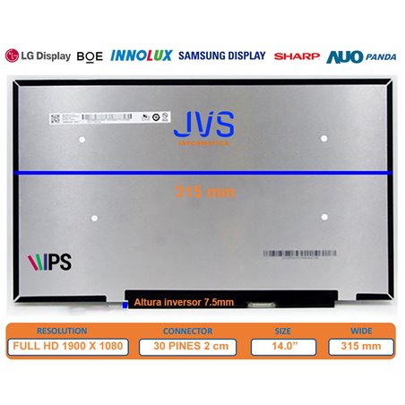 Tela B140HAN06.8 FullHD IPS 30 pinos mate [Novo]