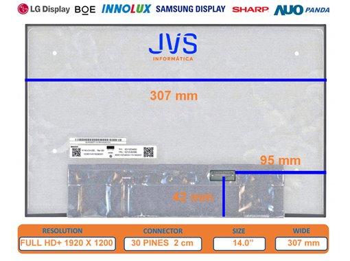 Pantalla NE140WUM-N65 FullHD+ 30 PIN Sin s... | JVS